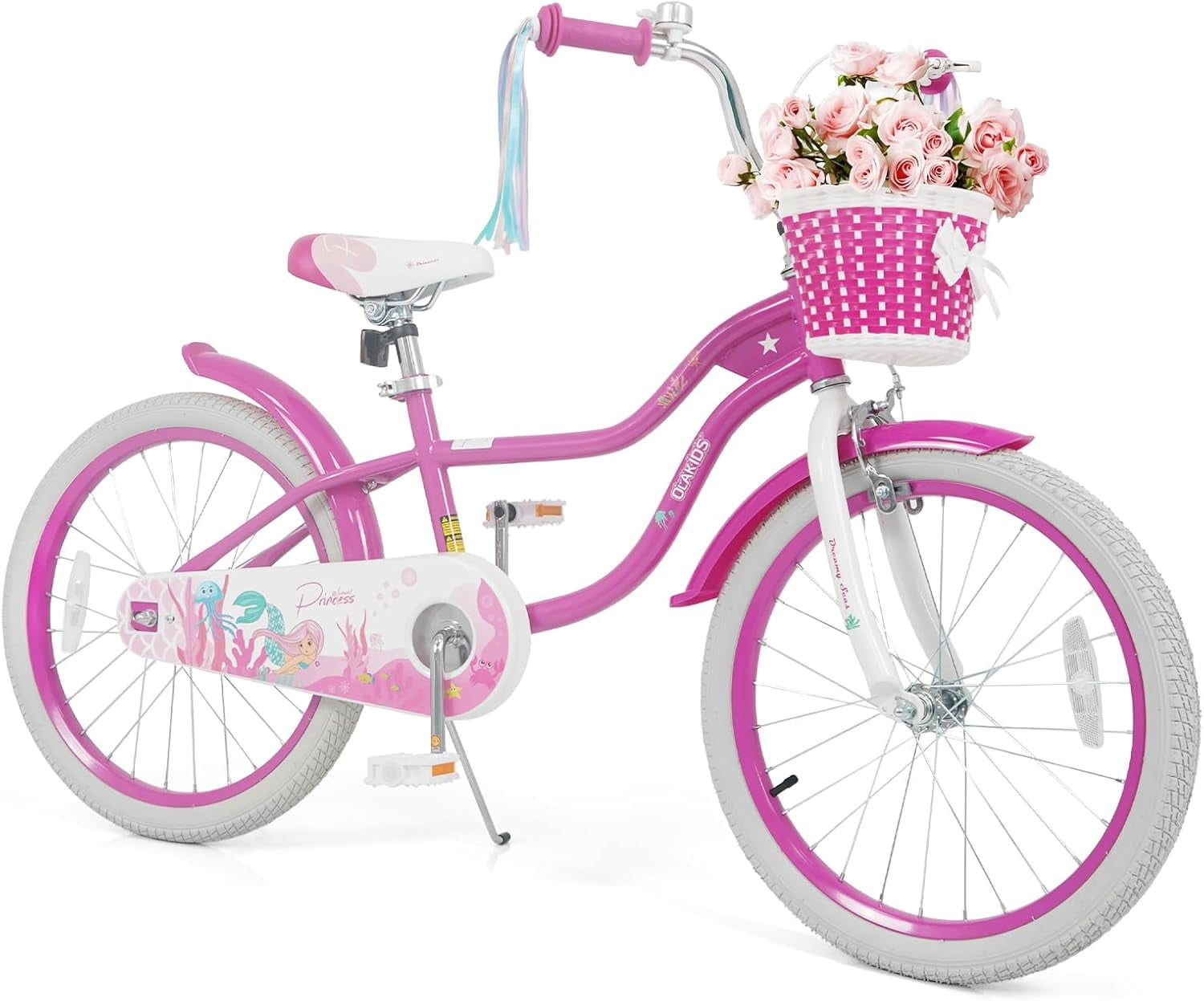 OLAKIDS Kids Bike, 12 14 16 18 20 Inch Mermaid Theme Toddler Children ...