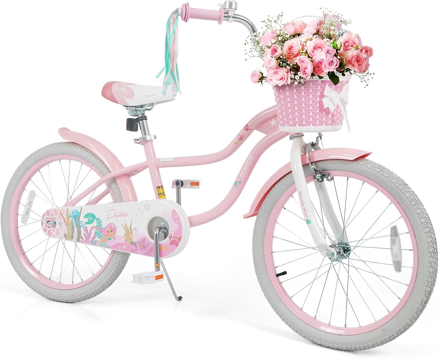 OLAKIDS Kids Bike, 12 14 16 18 20 Inch Mermaid Theme Toddler Children ...