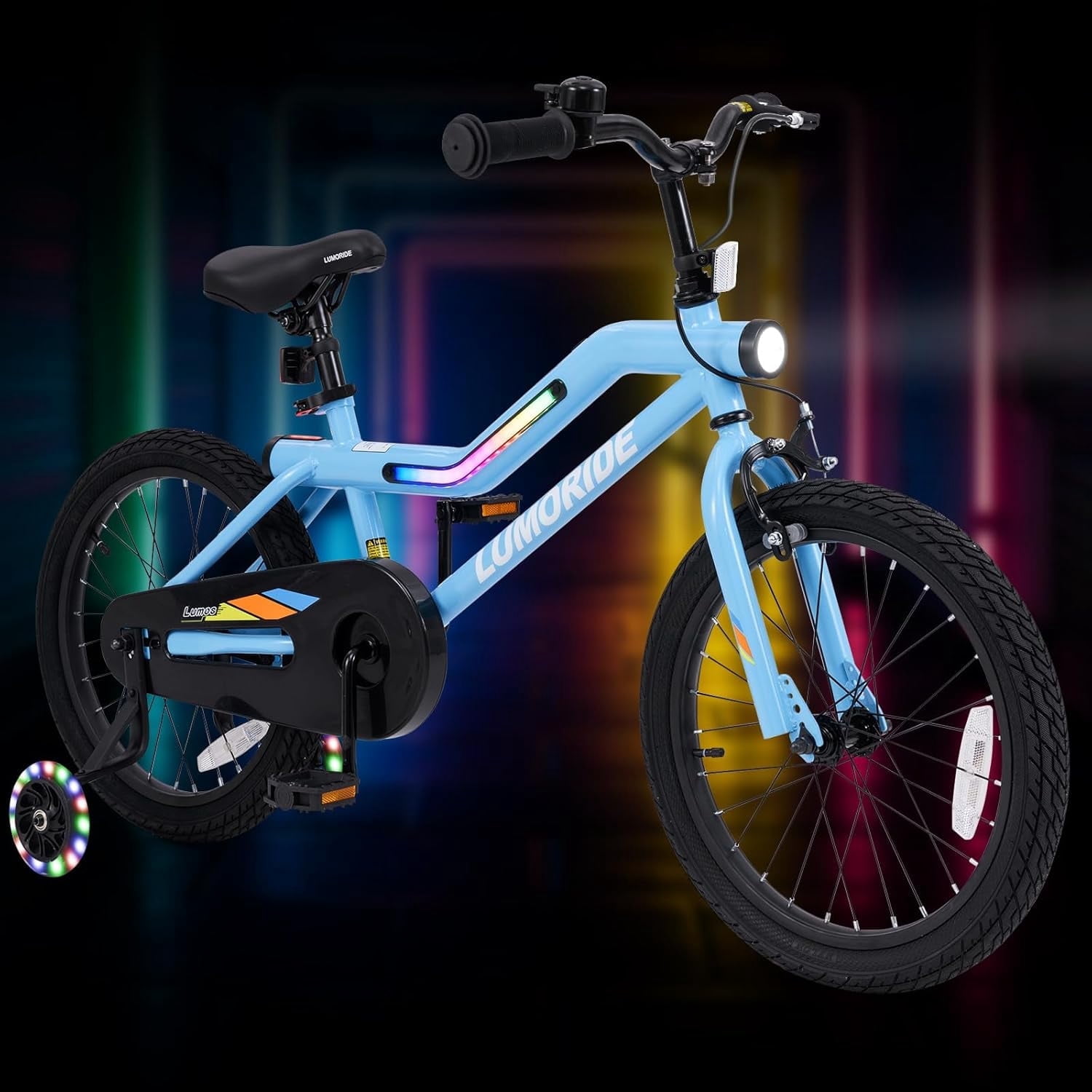 OLAKIDS Kids Bike, 16 18 Inch Toddlers Bike with Training Wheels Flash ...