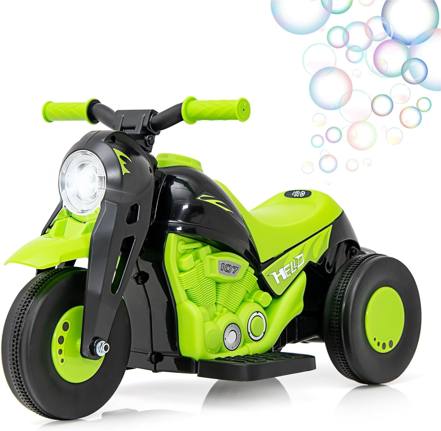 OLAKIDS 6V Kids Motorcycle, Electric Ride On with Bubble Function ...