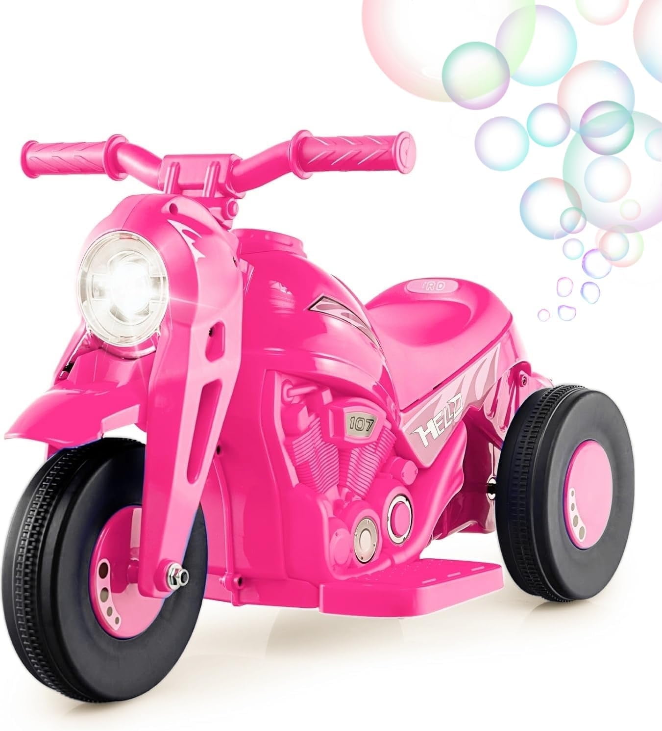 OLAKIDS Kids Motorcycle, 6V Electric Ride On Car with Automatic Bubble ...