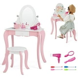 OLAKIDS 2 in 1 Kids Vanity Set - Princess Dressing Table, Rotating ...