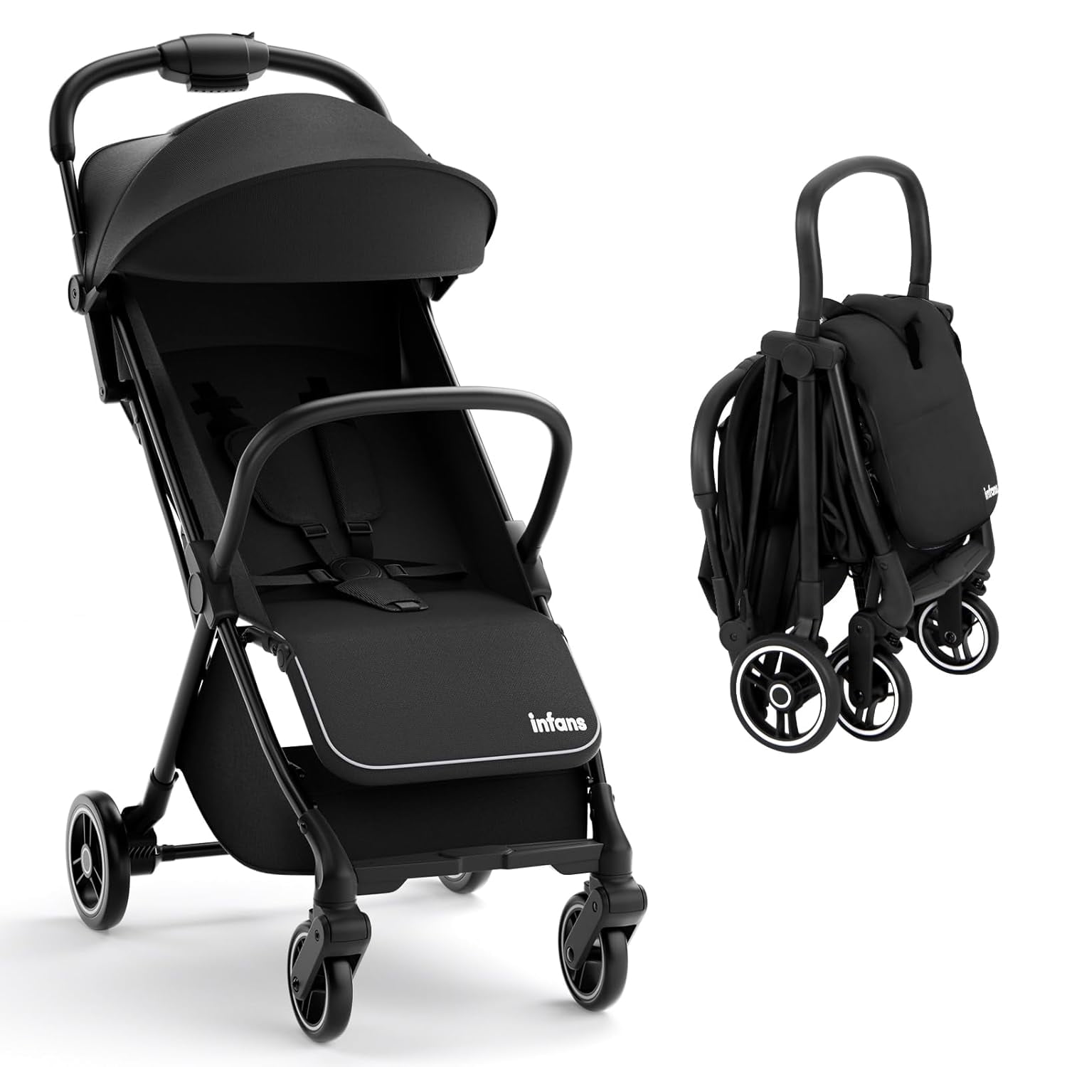 INFANS Lightweight Baby Stroller, Compact Travel Stroller, One-Hand ...