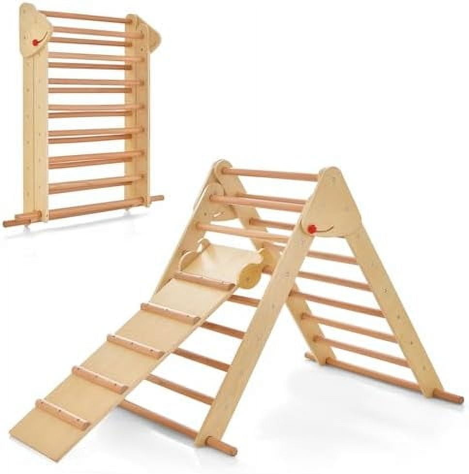 OLAKIDS Pikler Triangle Set 3 in 1 Climbing Toys for Toddlers Foldable ...