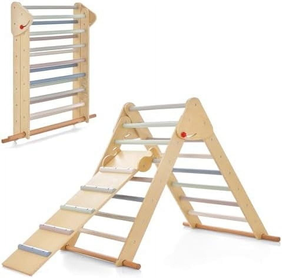 OLAKIDS Pikler Triangle Set 3 in 1 Climbing Toys for Toddlers Foldable ...
