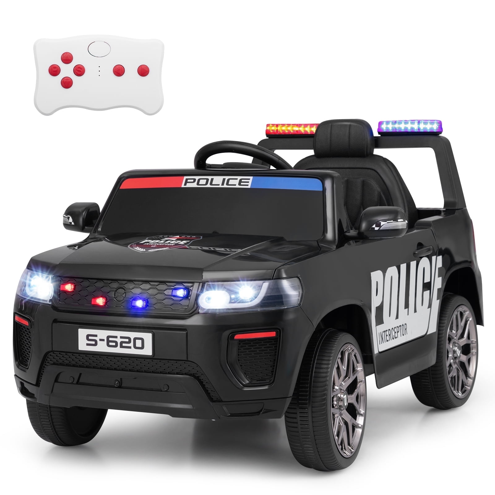 OLAKIDS Ride on Police Car, 12V Kids Battery Powered Electric Vehicle ...