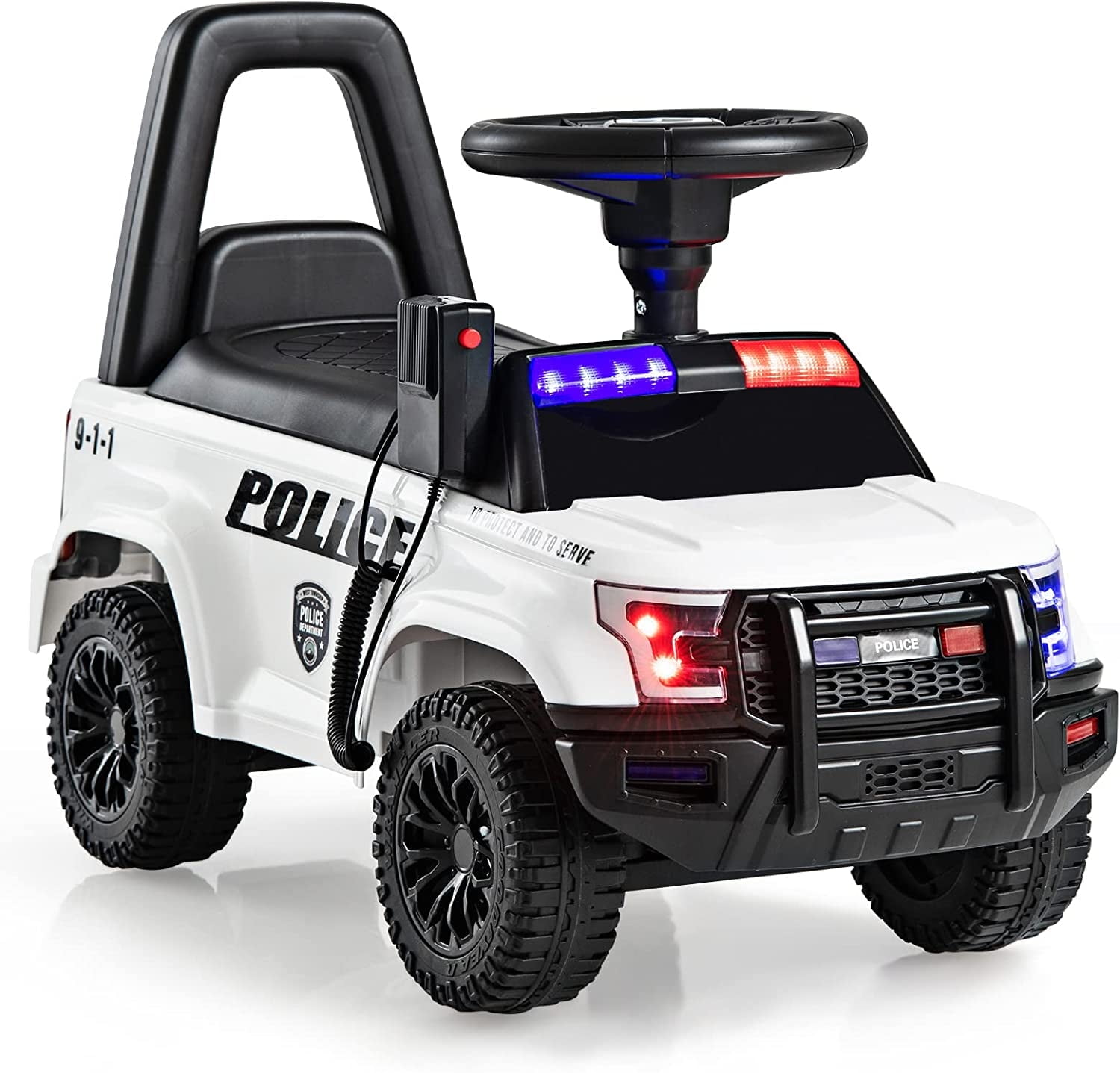 OLAKIDS Toddler's Ride On Police Car, Foot-to-Floor Toy with Siren ...
