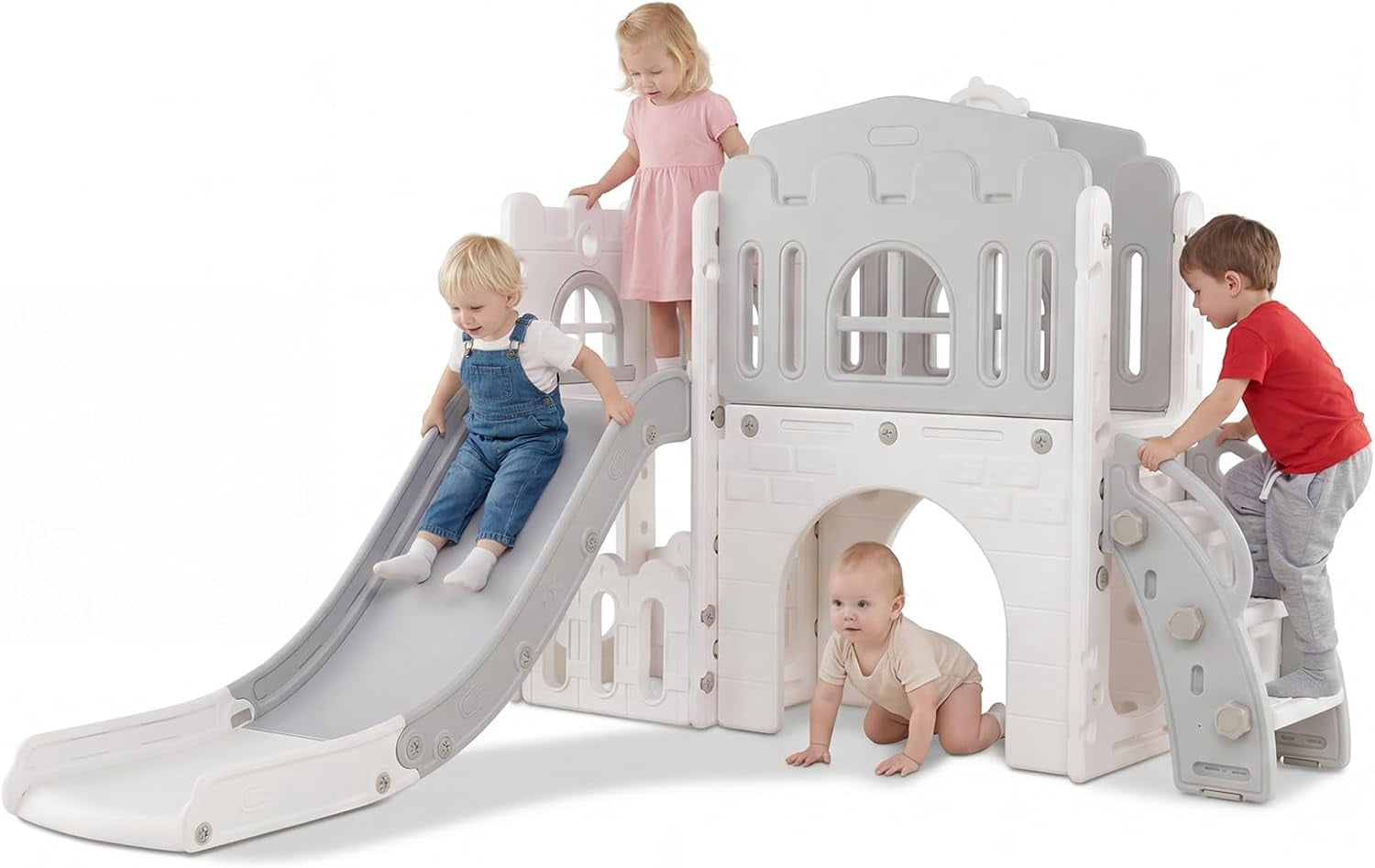 OLAKIDS Toddler Slide, 8 in 1 Kids Indoor Outdoor Playground with ...