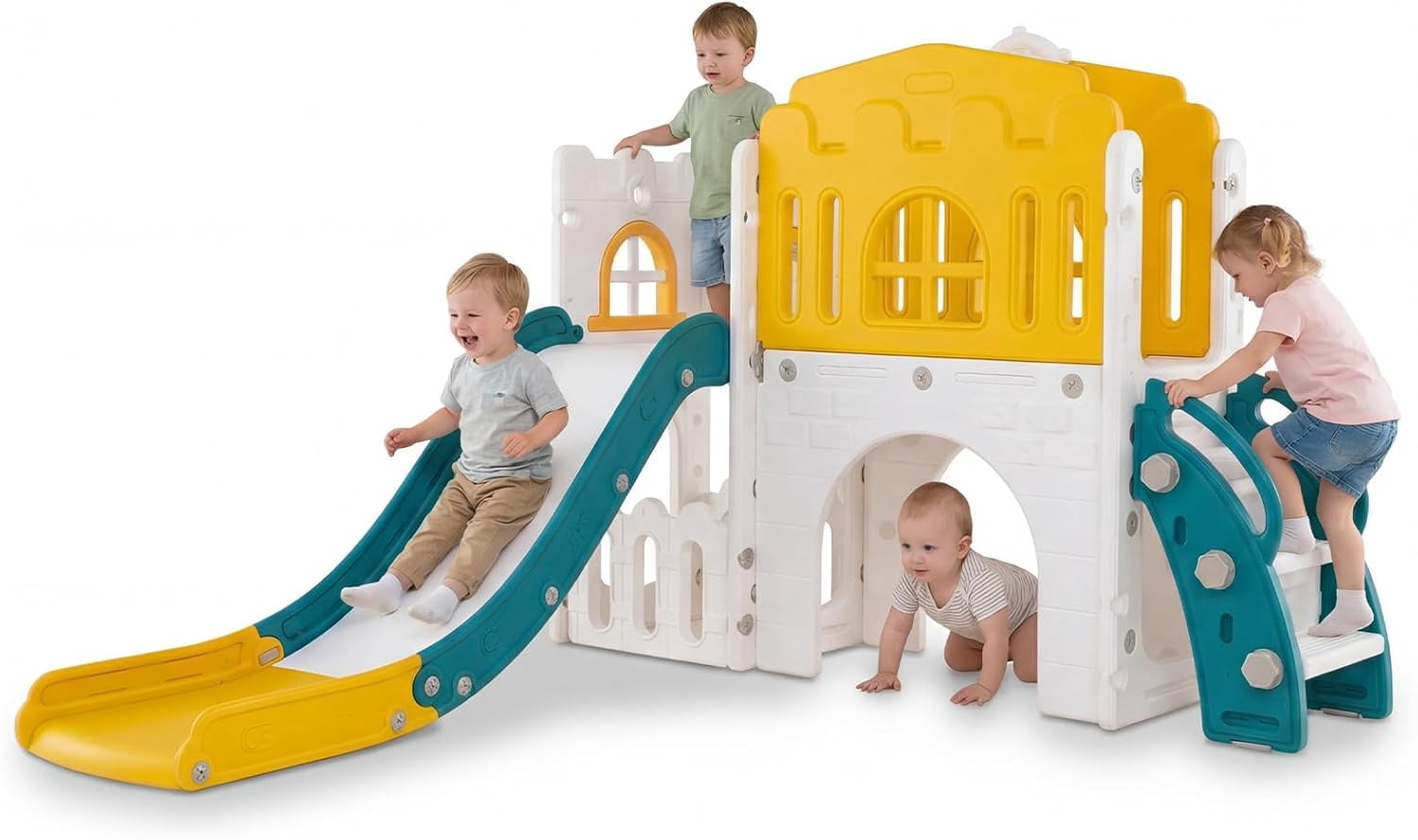 OLAKIDS Toddler Slide, 8 in 1 Kids Indoor Outdoor Playground with ...