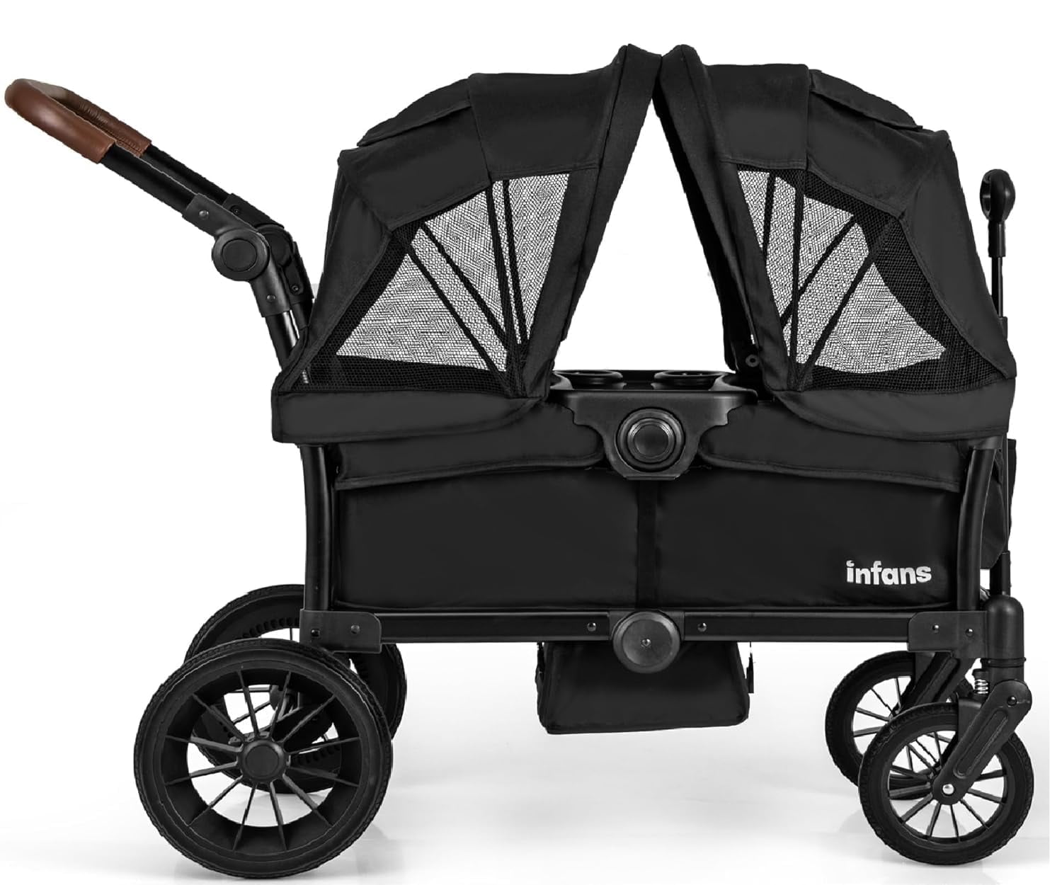 OLAKIDS Wagon Stroller for 2 Kids, Collapsible Adjustable Push Pull ...