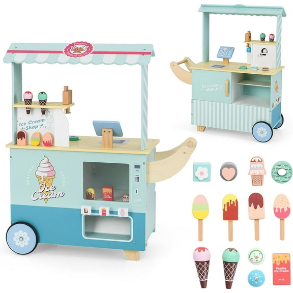 Free Shipping! Gymax Kids Wooden Grocery Store Playset w/ Realistic ...