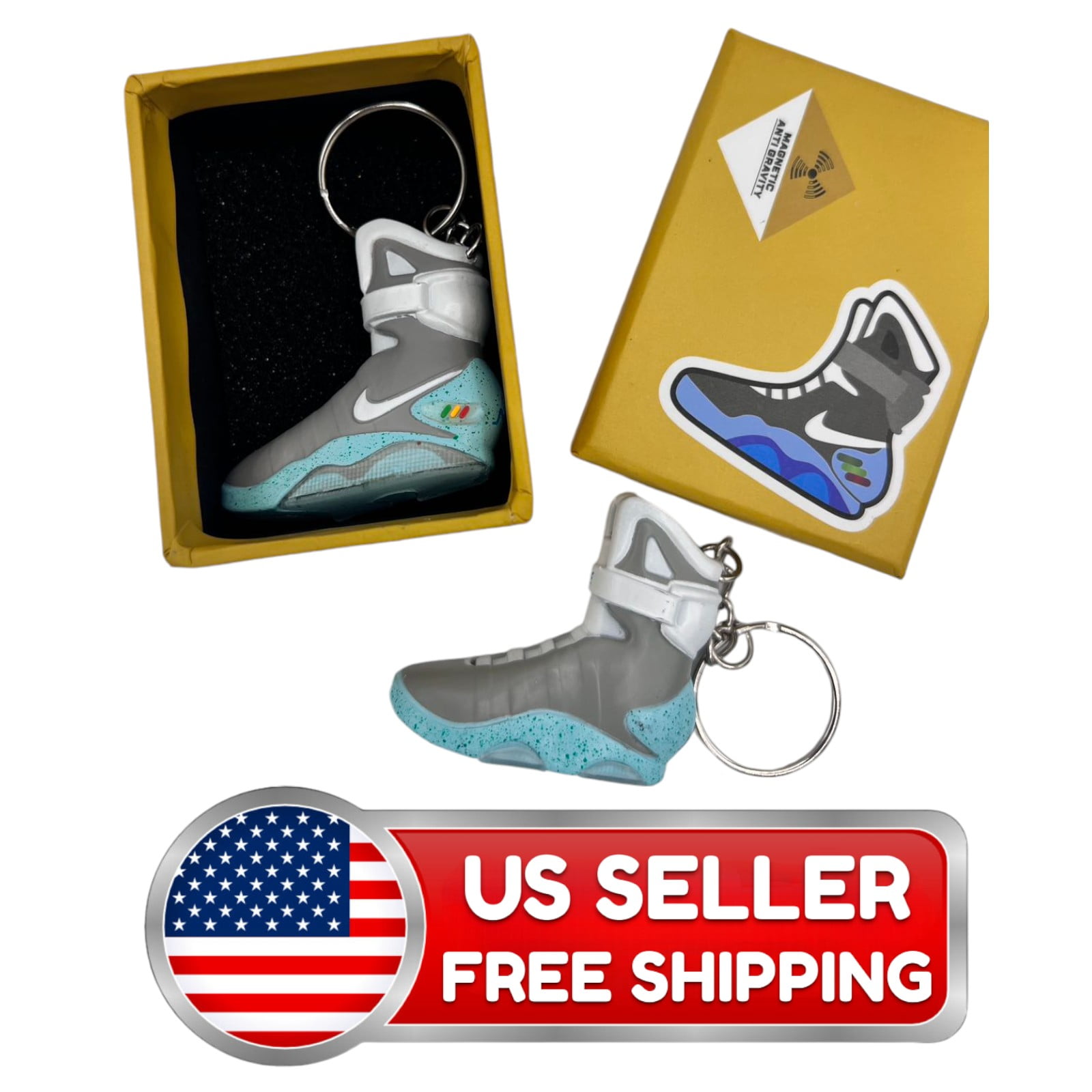 OLB- Back to the Future MAG Keyring 3D Sneaker Shoe Key Chain-Single ...