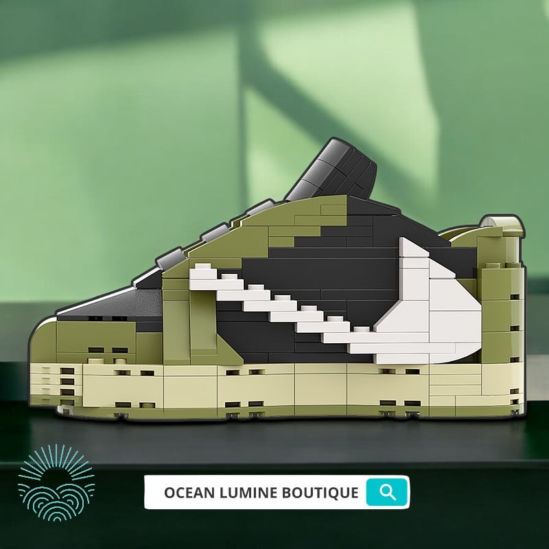 OLB- Jordan 1 Low "Travis Scott Black Olive" Sneaker Bricks 3D Building ...