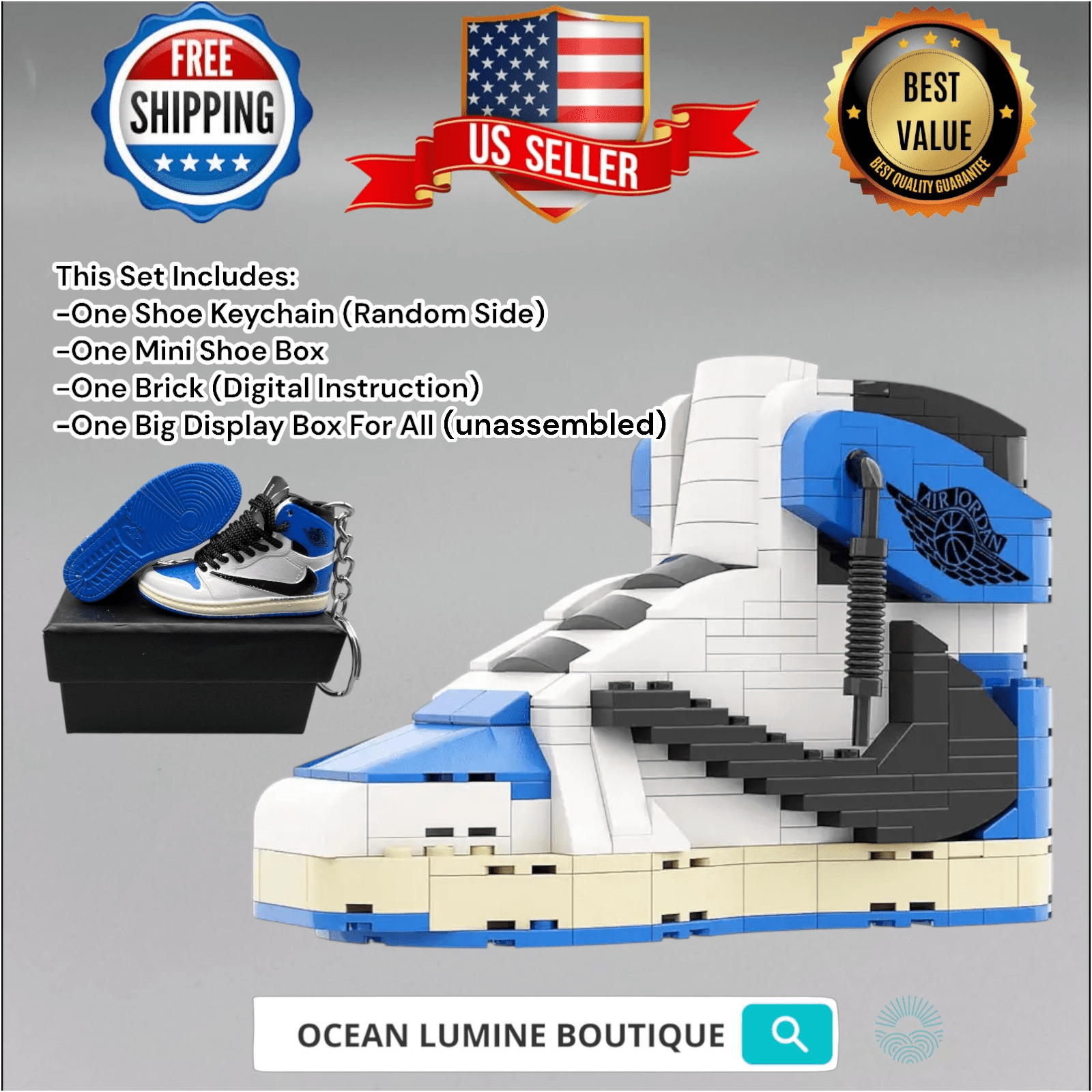OLB-Jordan 1 TS High Fragment Sneaker Puzzle Bricks With Set Of ...