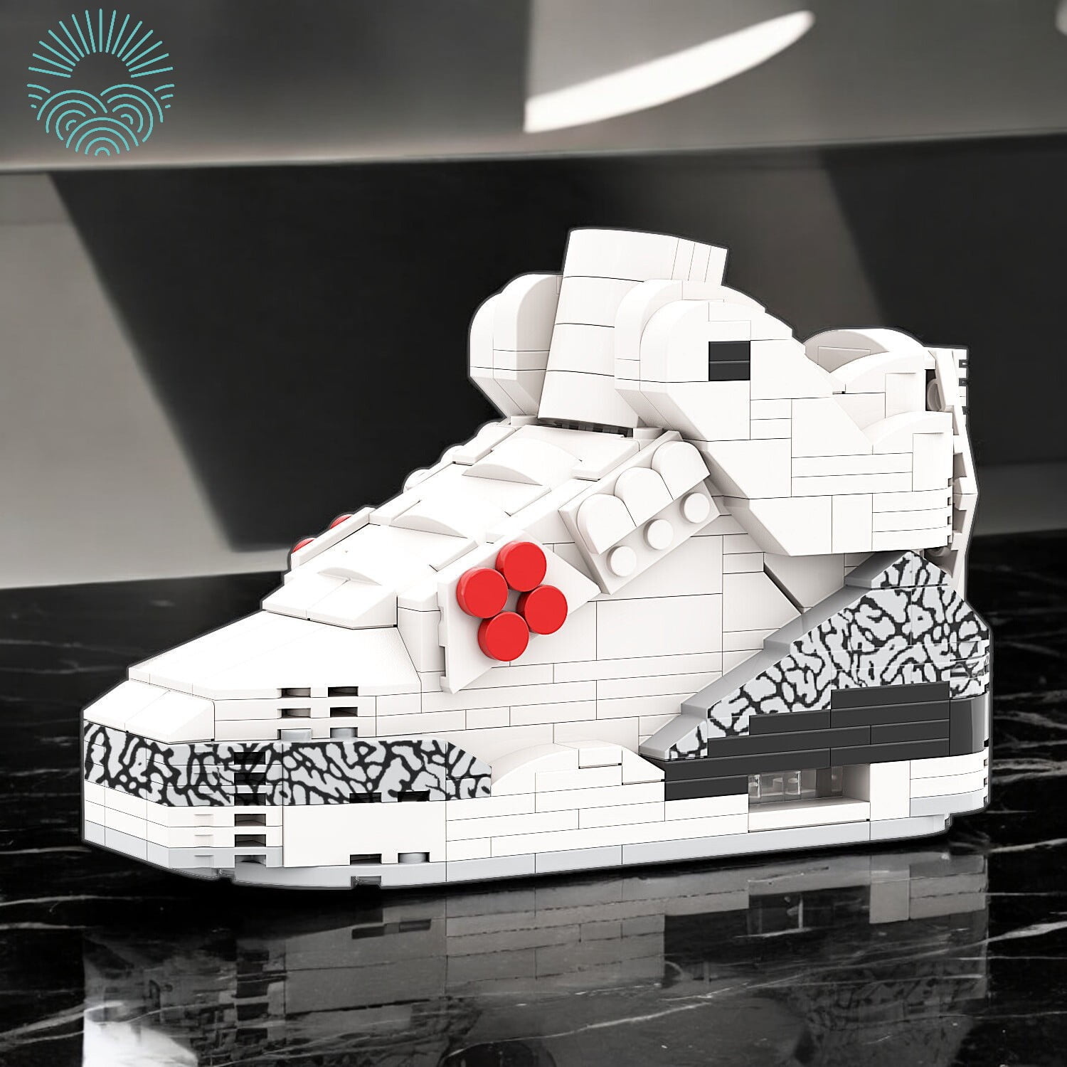 OLB- Jordan 3 "White Cement" Sneaker Bricks 3D Building Blocks for ...
