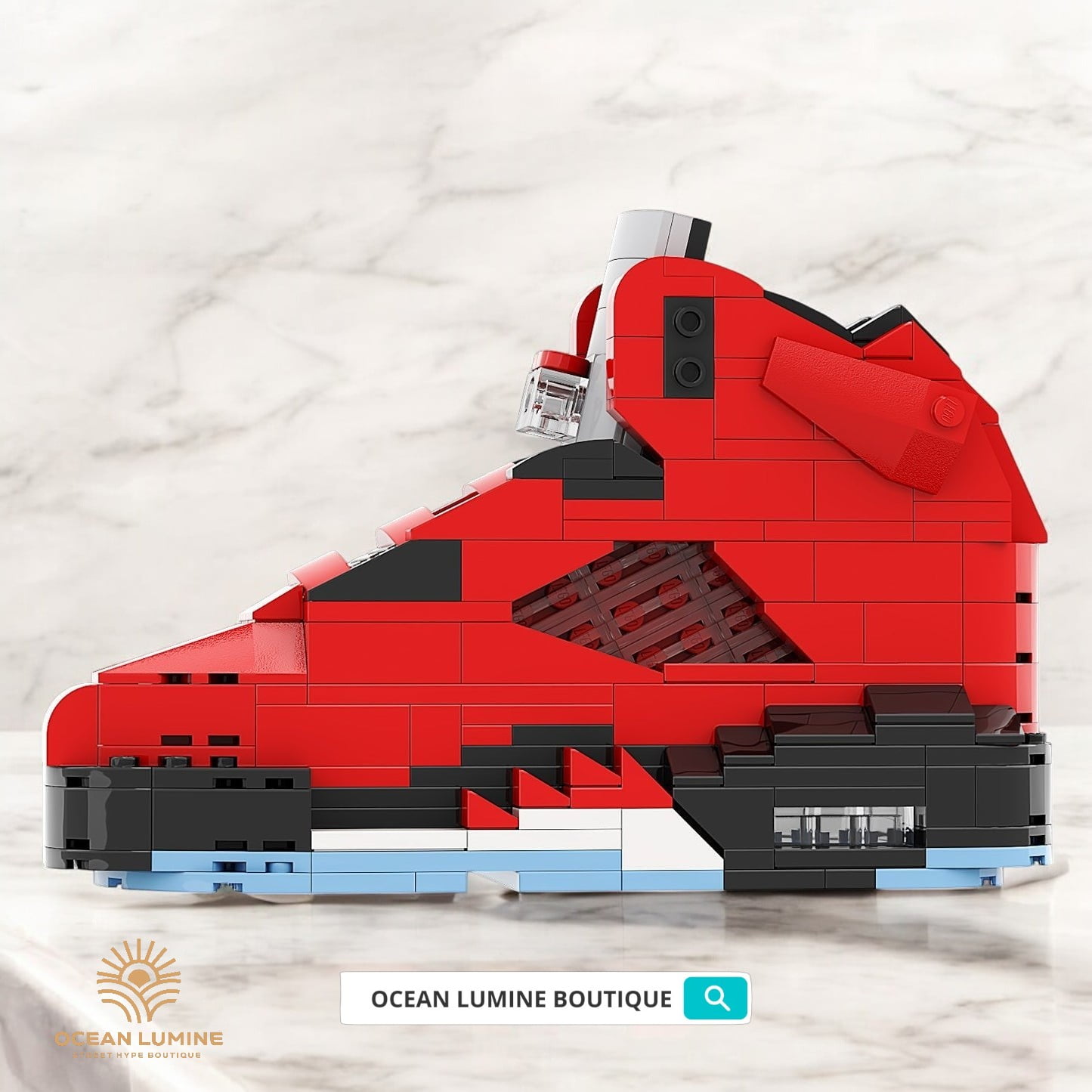 OLB- Jordan 5 "Raging Bull" Sneaker Bricks 3D Building Blocks for ...