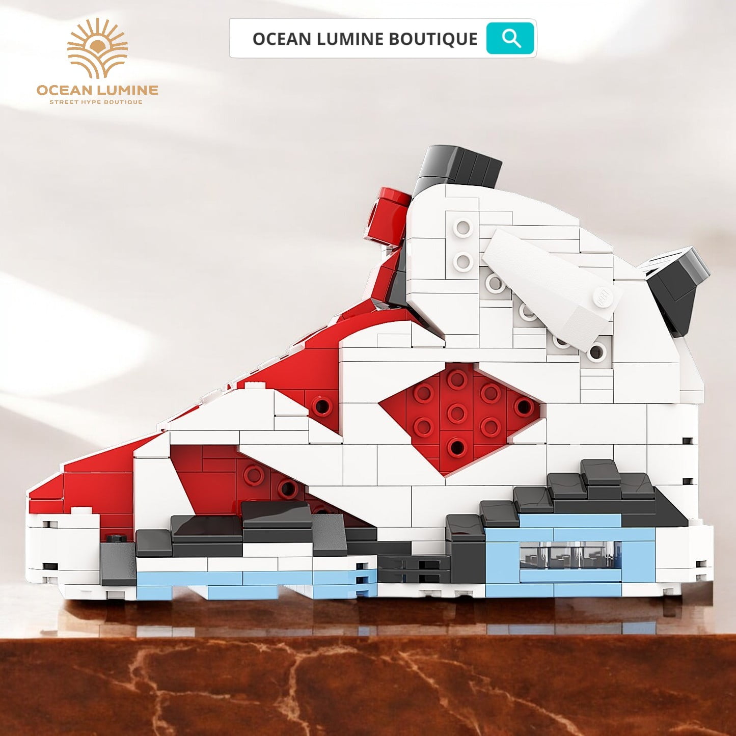 OLB- Jordan 6 "Carmine" Sneaker Bricks 3D Building Blocks for ...