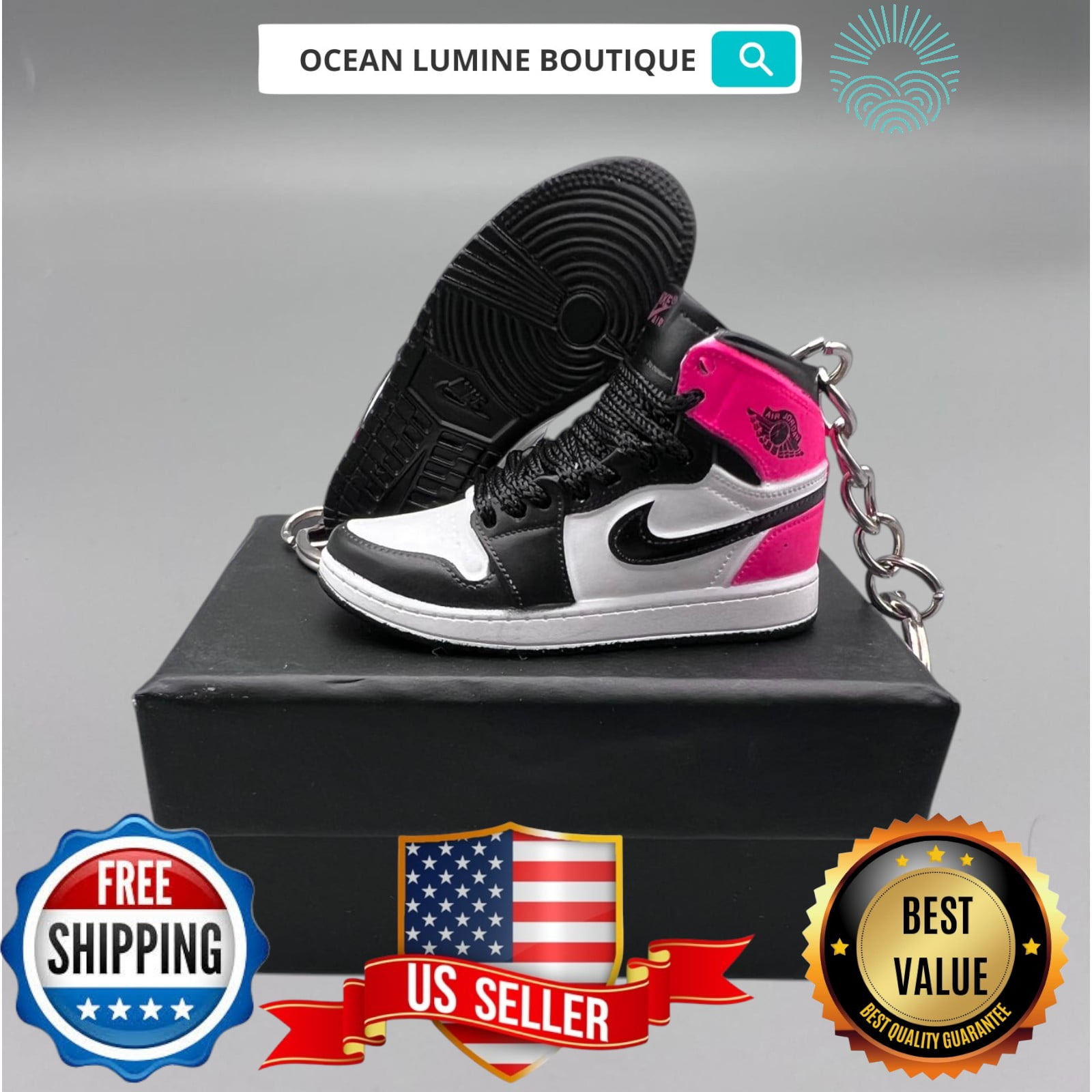 OLB- Nike Jordan Mini Shoe Keychain Sneaker Party Favors Pendant ...