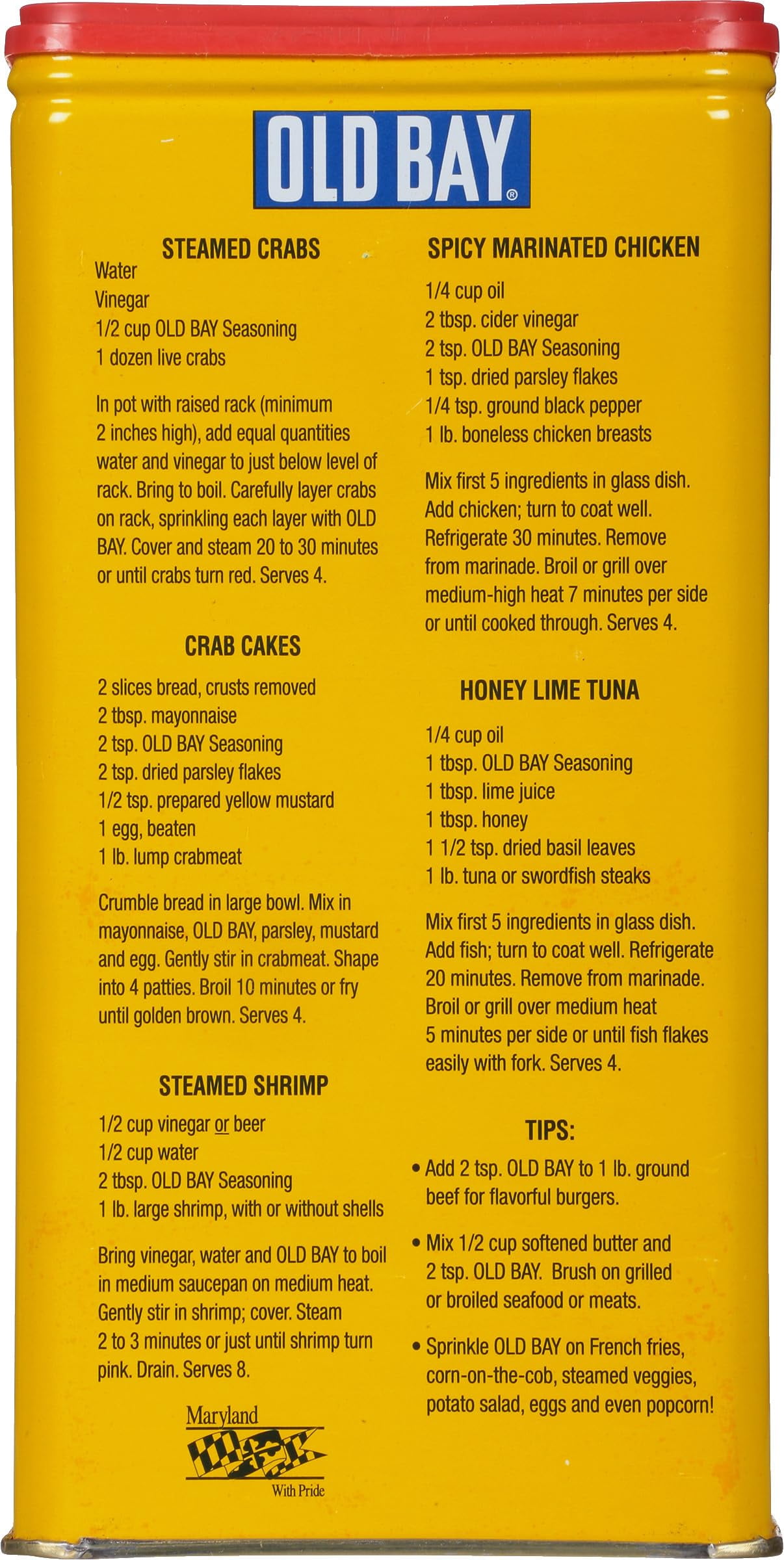 OLD BAY Seasoning, 16 oz - One H2FSD16 Ounce Fan-Favorite Tin Can of ...