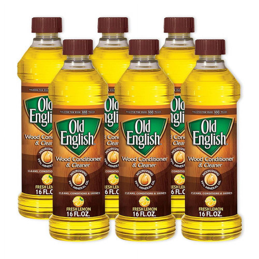 OLD ENGLISH Lemon Scented Wood Polish & Cleaning Oil, 16 oz Bottle, 6 ...