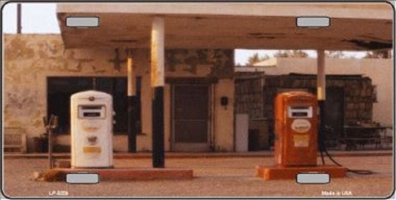 OLD TIME GAS STATION METAL NOVELTY LICENSE PLATE TAG - Aluminum ( 12 ...
