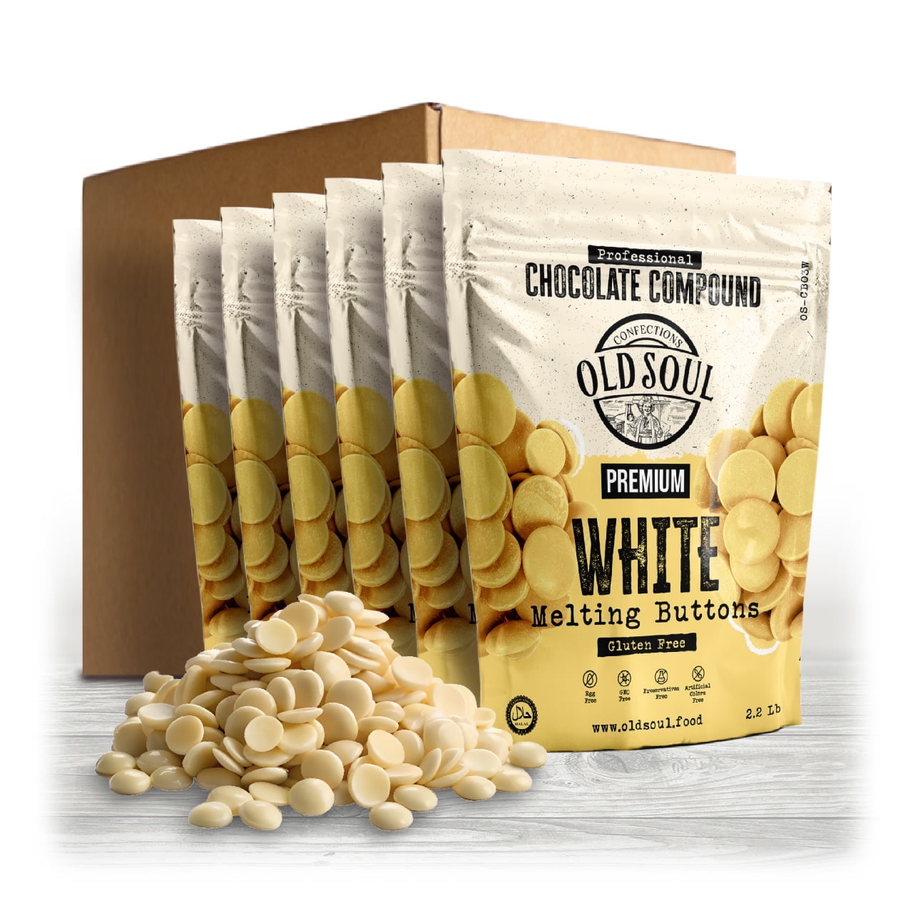OLDSOUL Chocolate Compound Buttons 13.2 lb | White Chocolate | Smooth ...