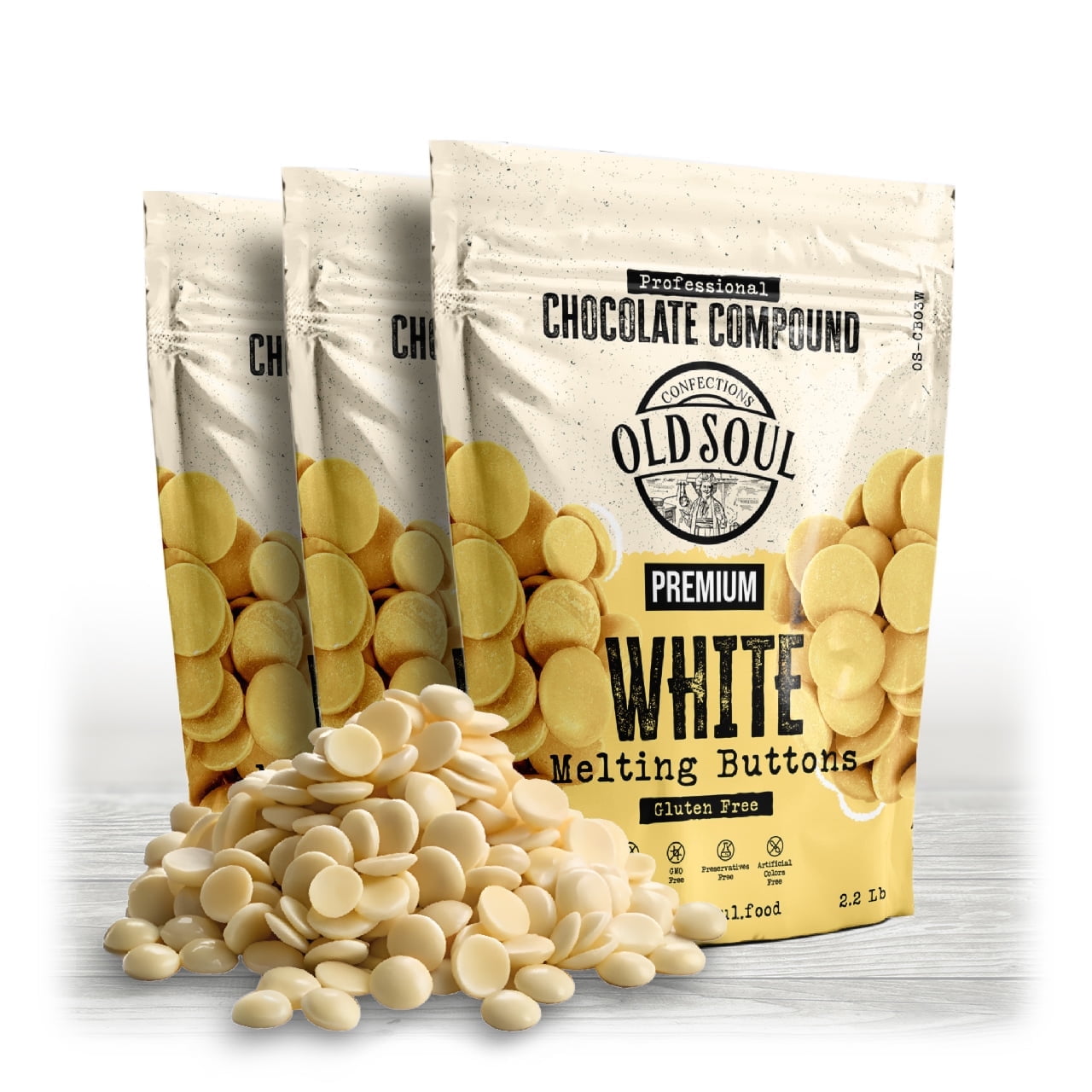 OLDSOUL Chocolate Compound Buttons 6.6 lb | White Chocolate | Smooth ...