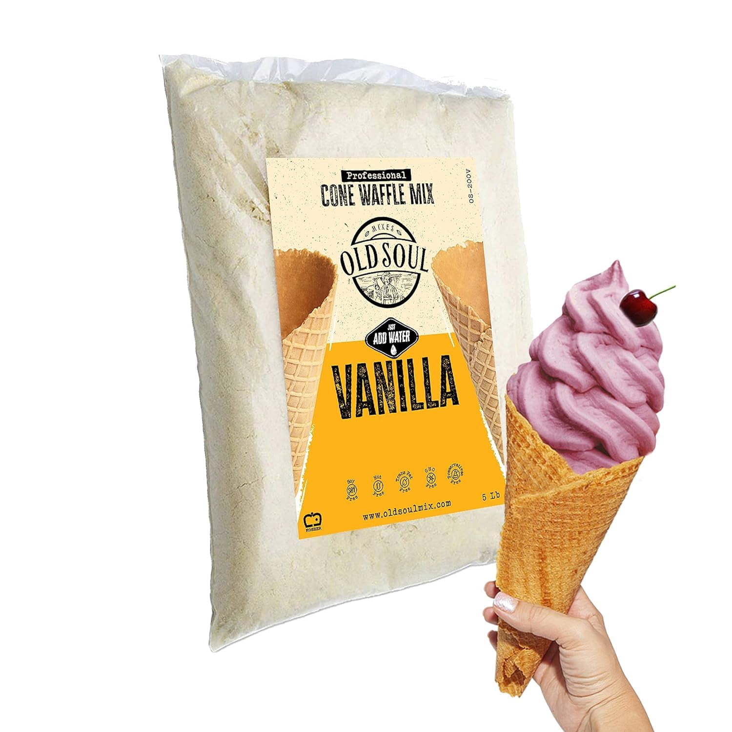 OLDSOUL Professional Cone Waffle Mix | Vanilla Flavour | Batter Mix | 5 ...