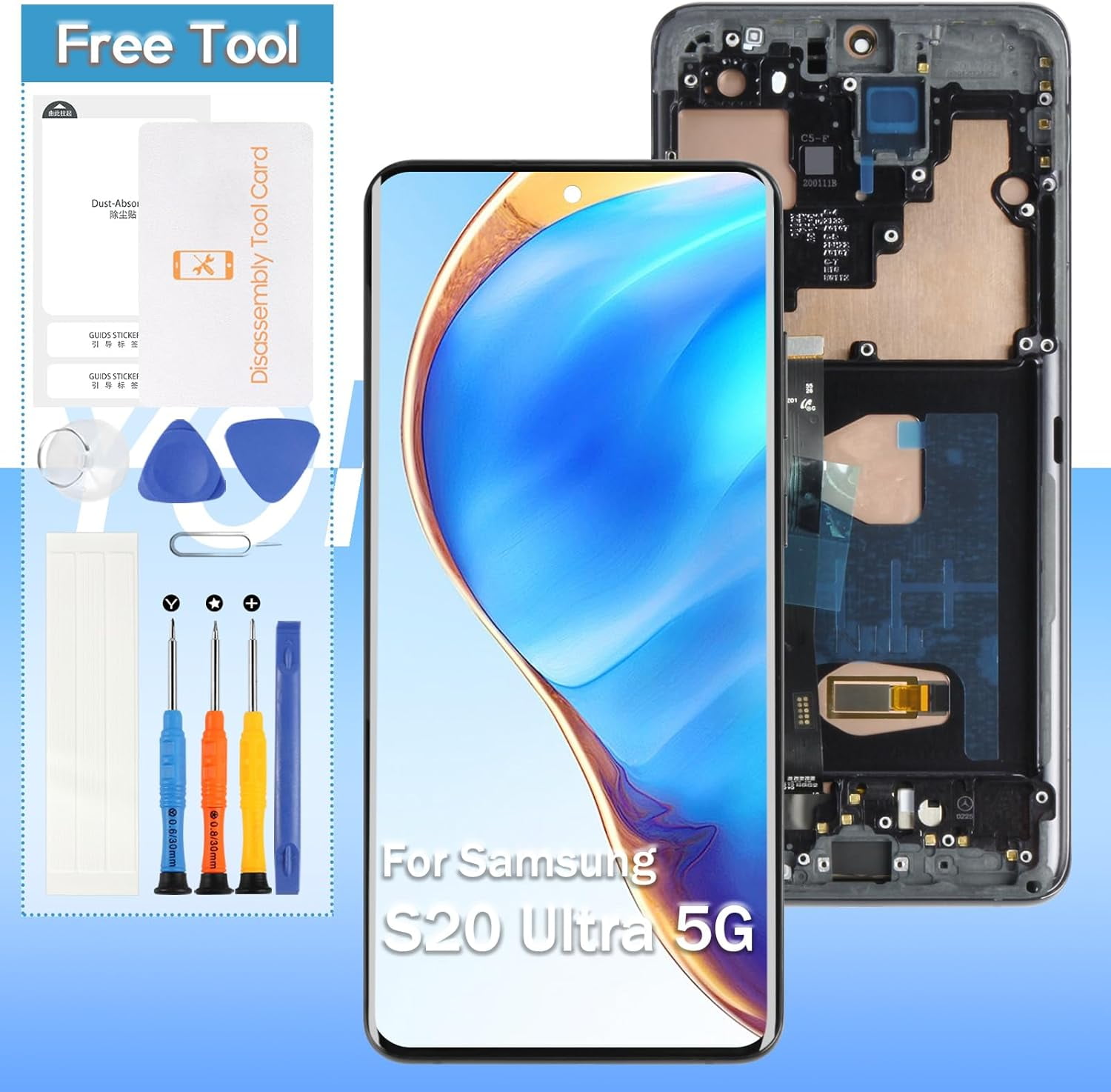 (OLED) Screen Replacement for Samsung Galaxy S20 Ultra 5G/ S20 Ultra 4G SM-G988U, SM-G988A, SM ...