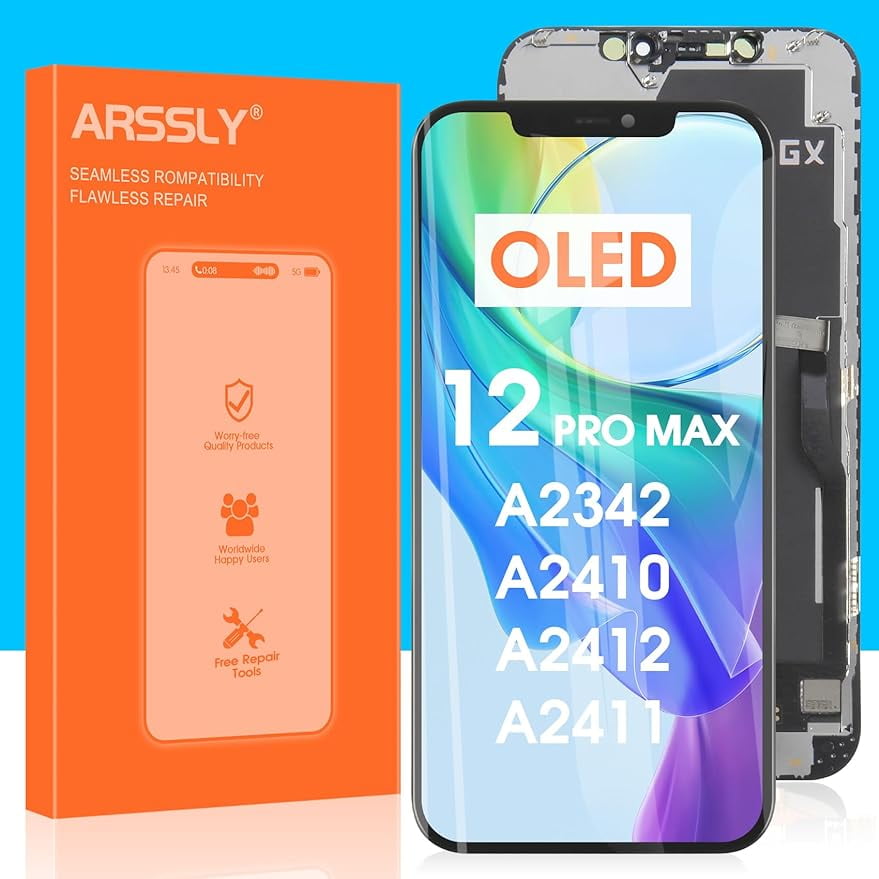 OLED Screen Replacement for iPhone 12 Pro Max,Digitizer LCD Display ...