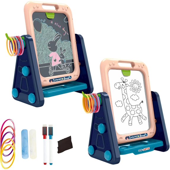 OLEOCA Toddler Easel — 4 in 1 Double Sided Art Easel for Kids with ...