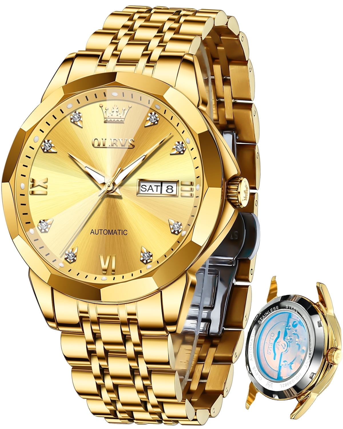 OLEVS Automatic Watches for Men Self Winding Mechanical Luxury Dress ...