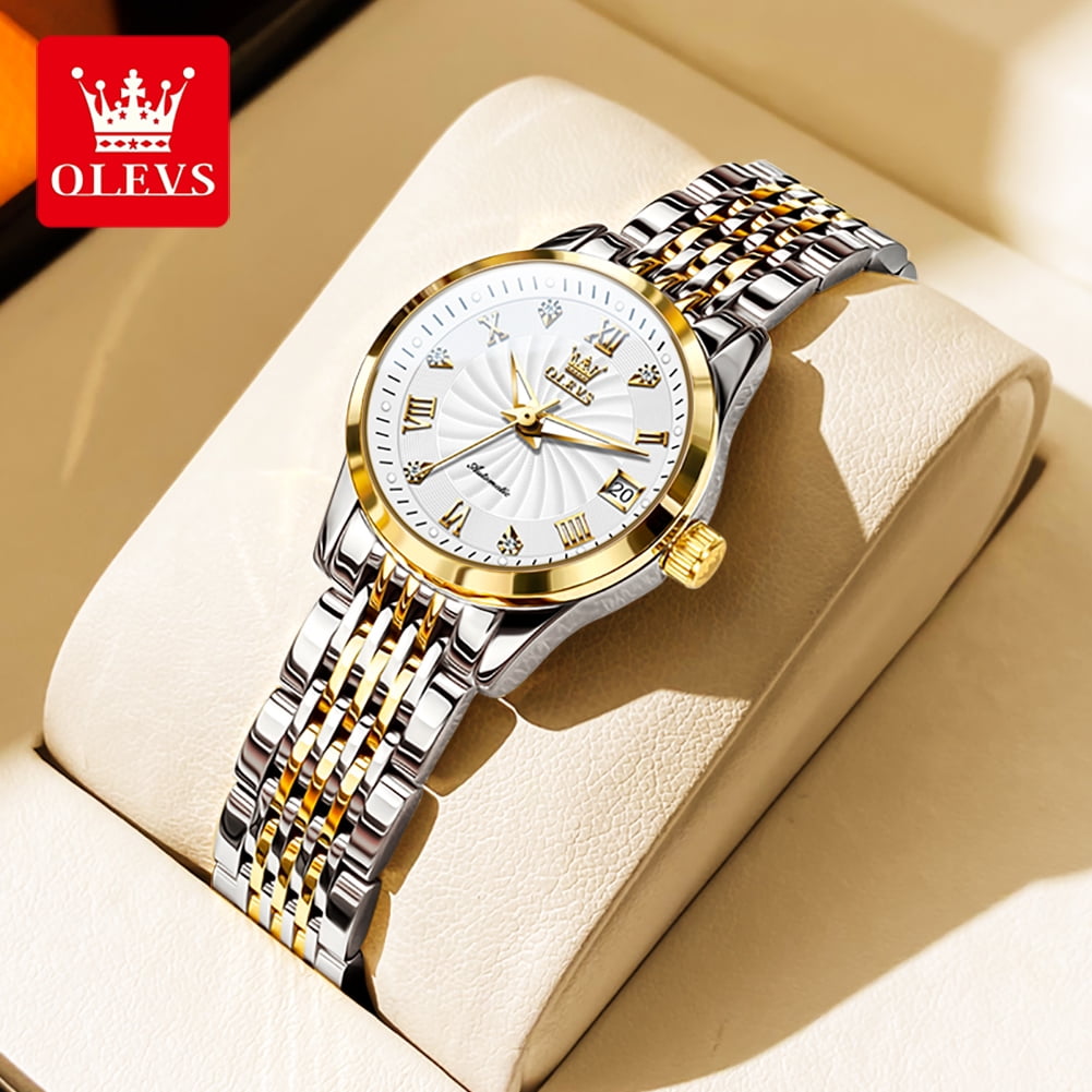 OLEVS Automatic Watches for Women Classic Diamond Mechanical Self Winding Fashion Elegant Dress ...