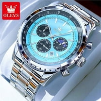 OLEVS Men's Chronograph Business Dress Watch, Quartz, Stainless Steel ...