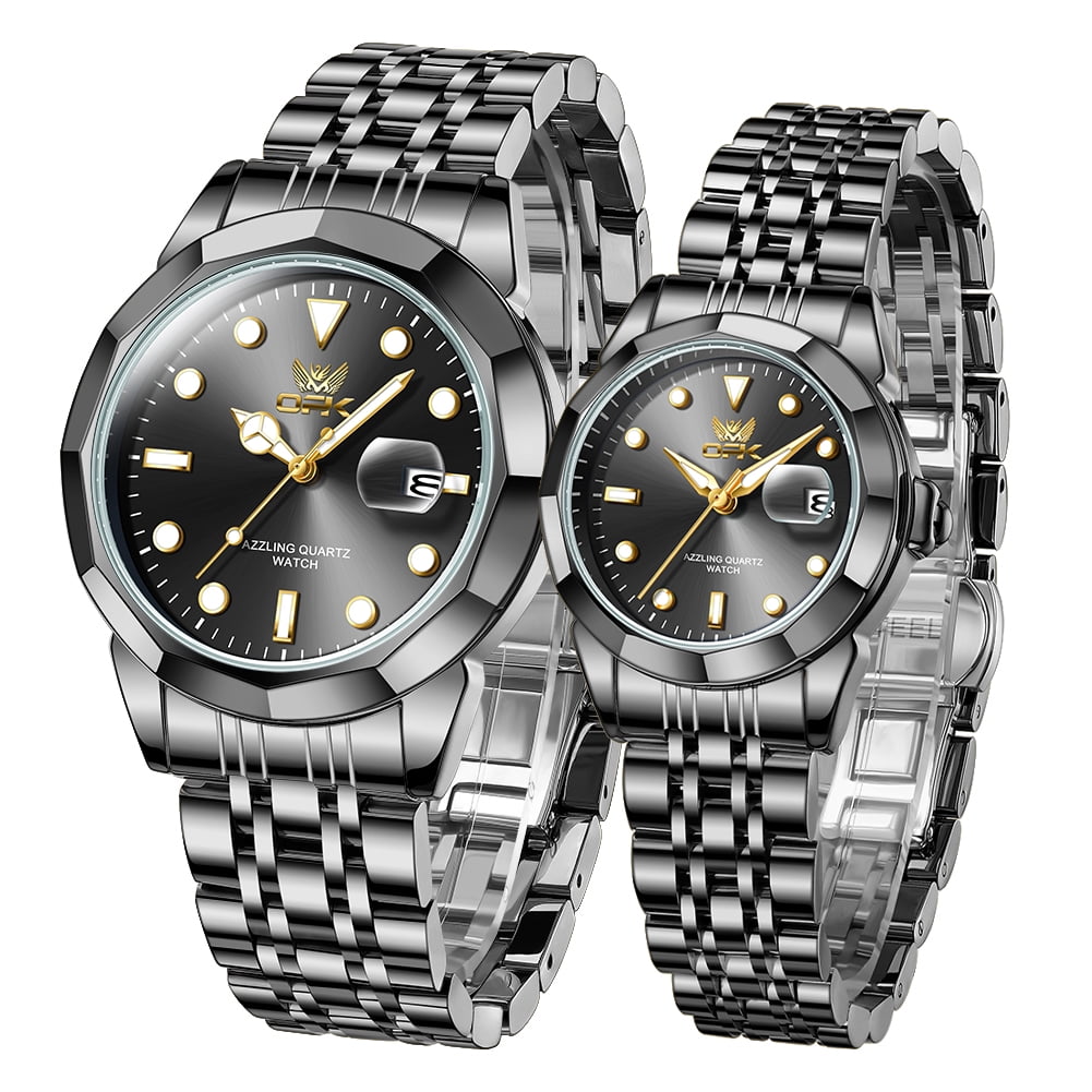 OLEVS Couple Watch Valentines Couple Matching Watches His and Her ...