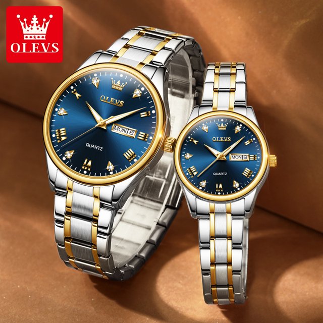 OLEVS Couple Watches Men and Women Gift Set, Valentines Fashion His and ...