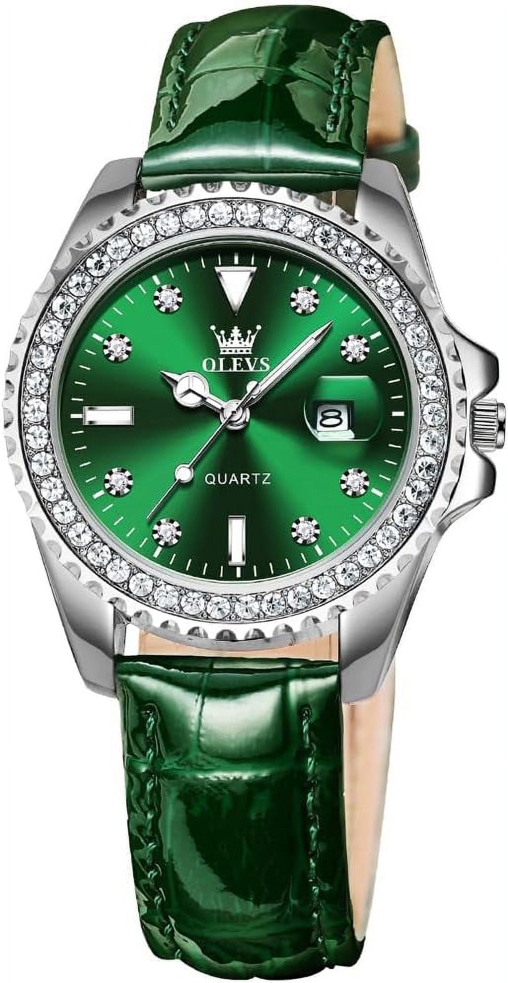 OLEVS Ladies Watch Diamond Dress Quartz Analog Female Watches Stainless ...