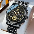 OLEVS Large Face Men's Watch, Chronograph Business Dress, Stainless ...