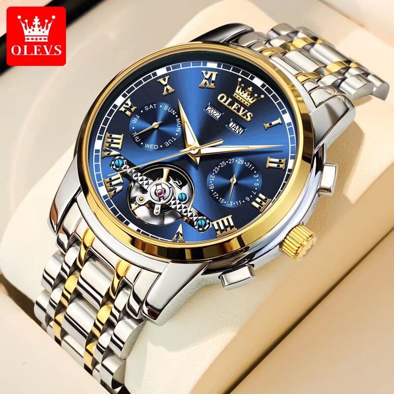 OLEVS Self Winding Watches for Men Automatic Mechanical Tourbillon ...