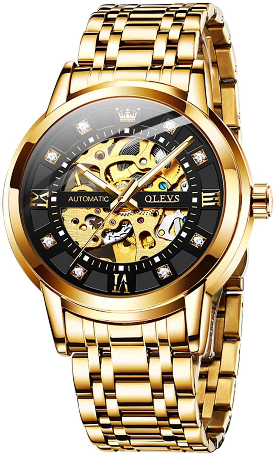 OLEVS Skeleton Watches for Mens Automatic Mechanical self Winding ...