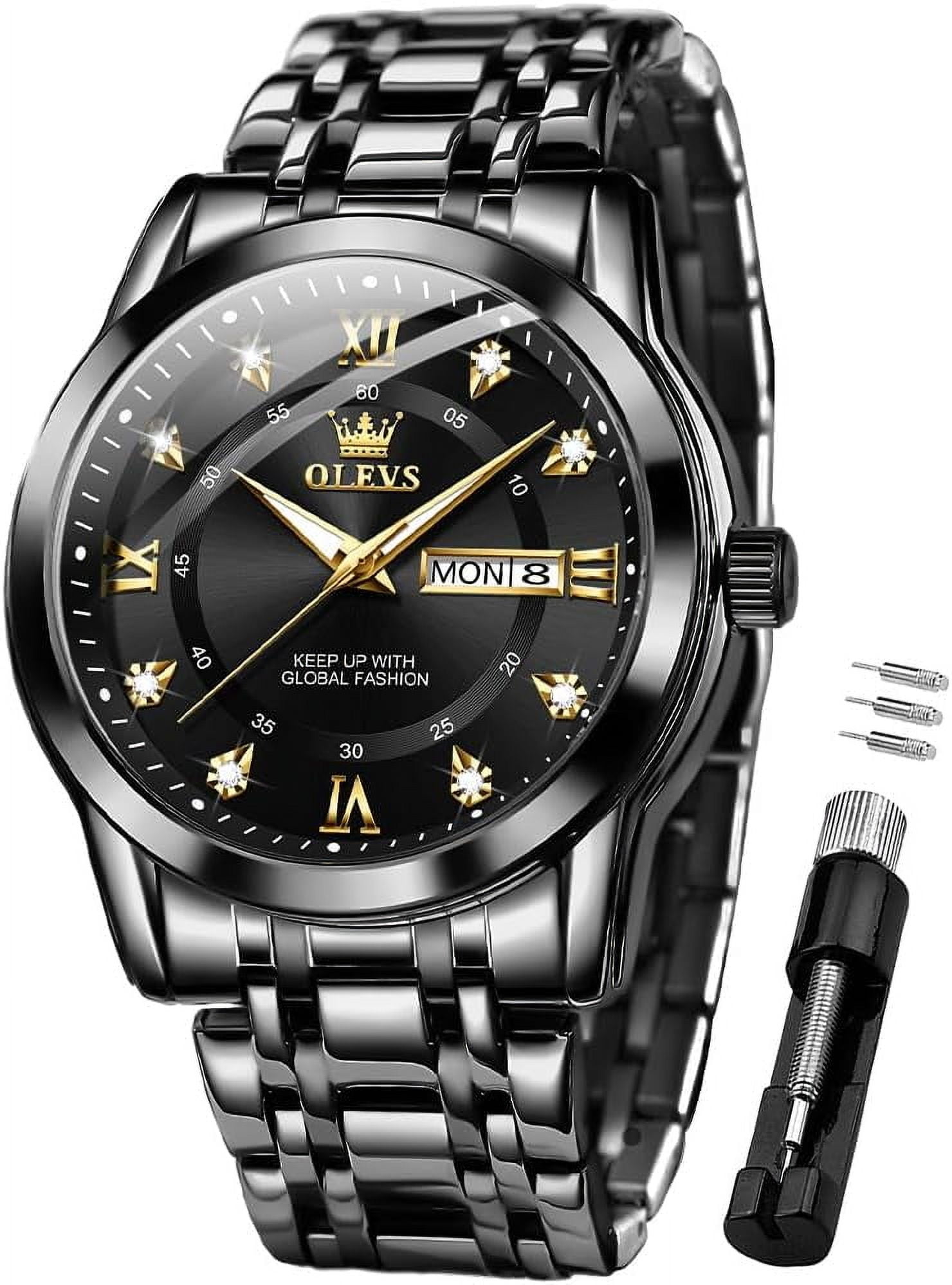 OLEVS Watch for Men Business Diamond Easy Read Men's Wrist Watches ...