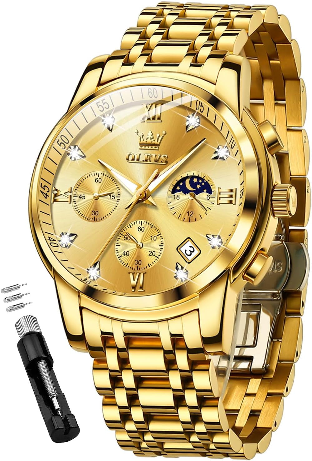 OLEVS Watches for Men, Mens Watches Gifts for Men Chronograph Analog ...