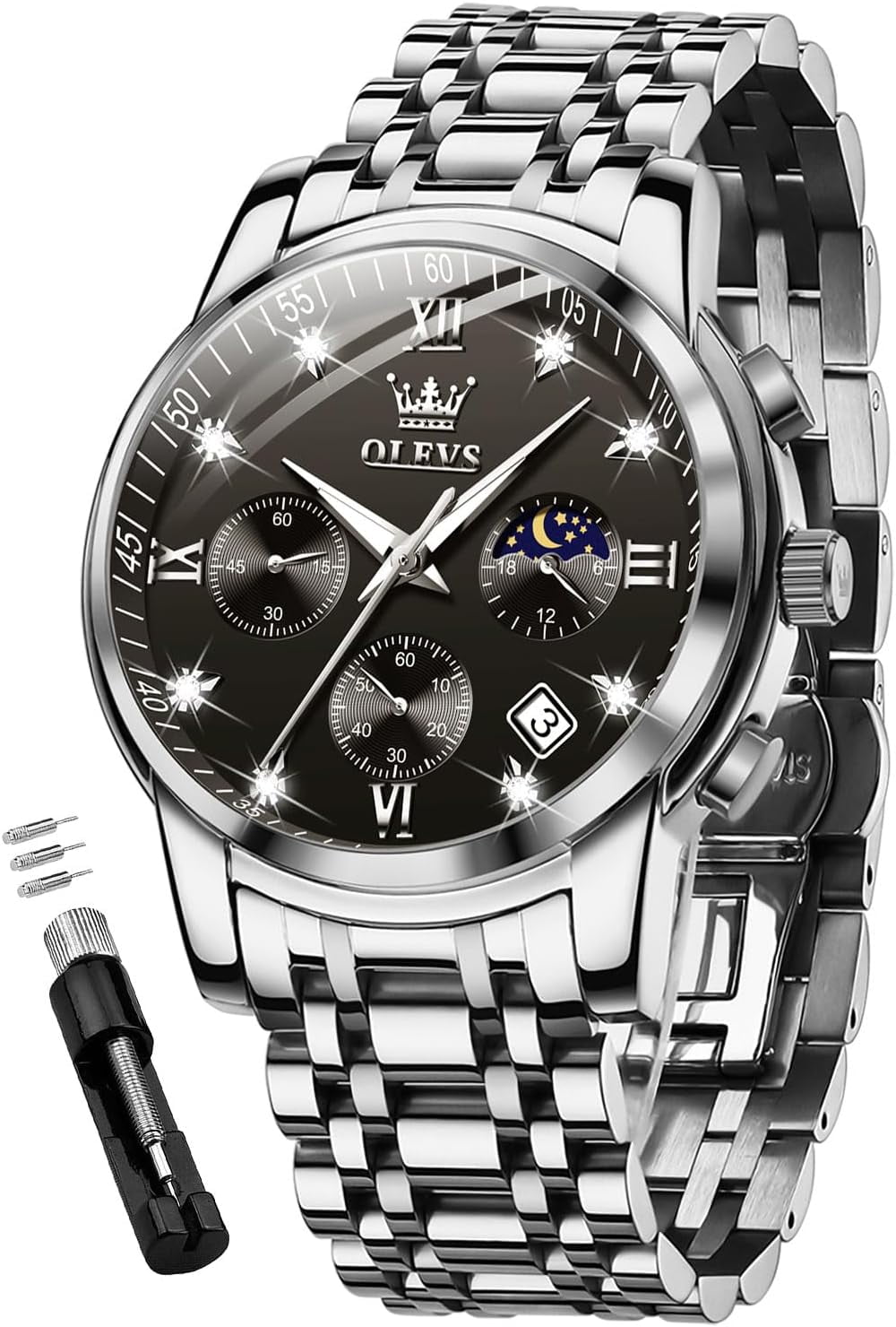 OLEVS Watches for Men, Mens Watches Gifts for Men Chronograph Analog ...