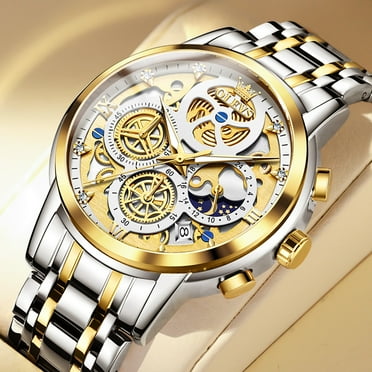 Iced Out Stainless Steel Cubic Zirconia Watch BR-01 In Yellow Gold ...