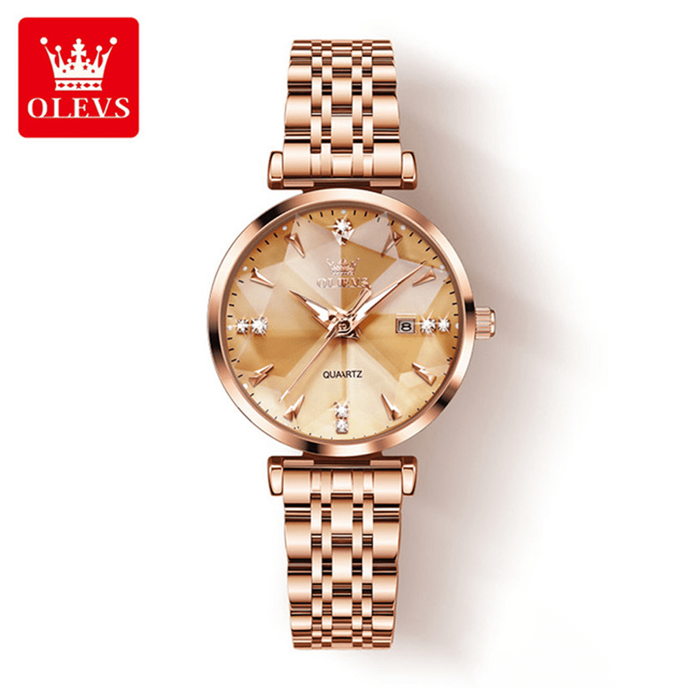 OLEVS Waterproof Luxury Diamond-shaped Watches For Women, Quartz ...