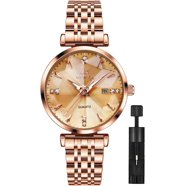 TAXAU Luxury Gold Watches For Womens Diamond Womens Watches With Gold Stainless Steel Band ...