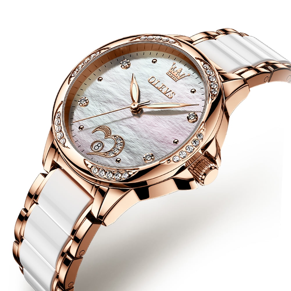 OLEVS Women's Elegant Automatic Watch, Classy Big Face Self Winding ...