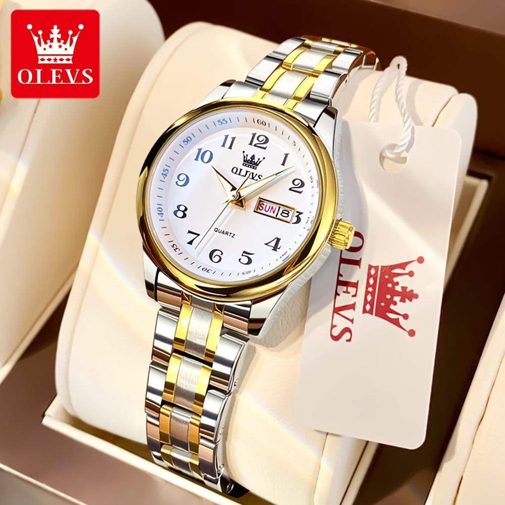 OLEVS Women's Waterproof Business Dress Watch, Easy Read Luminous ...