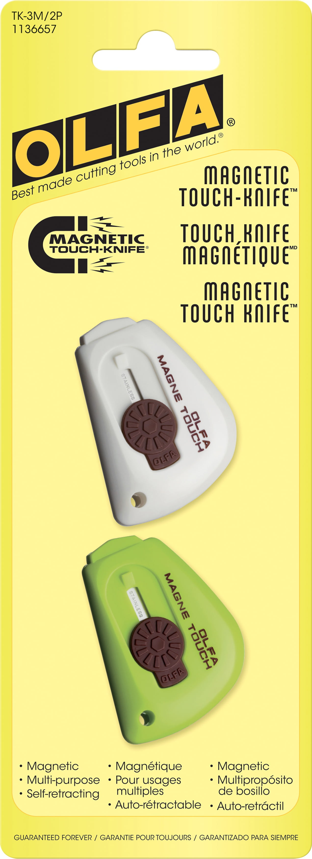 OLFA Magentic Touch Knife 2/Pkg-Green/White - Walmart.com