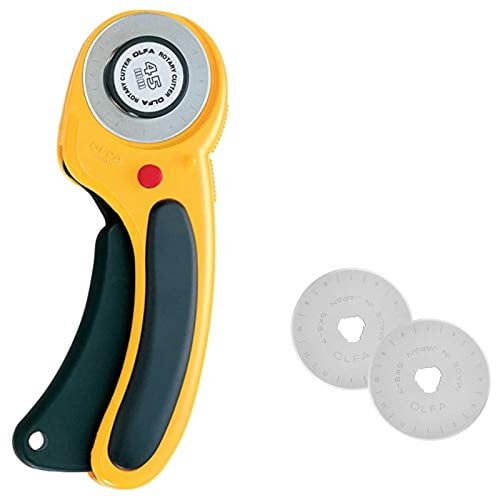 OLFA Rotary Cutter with 45mm Rotary Blades x2 Set, Olfa Cutter ...